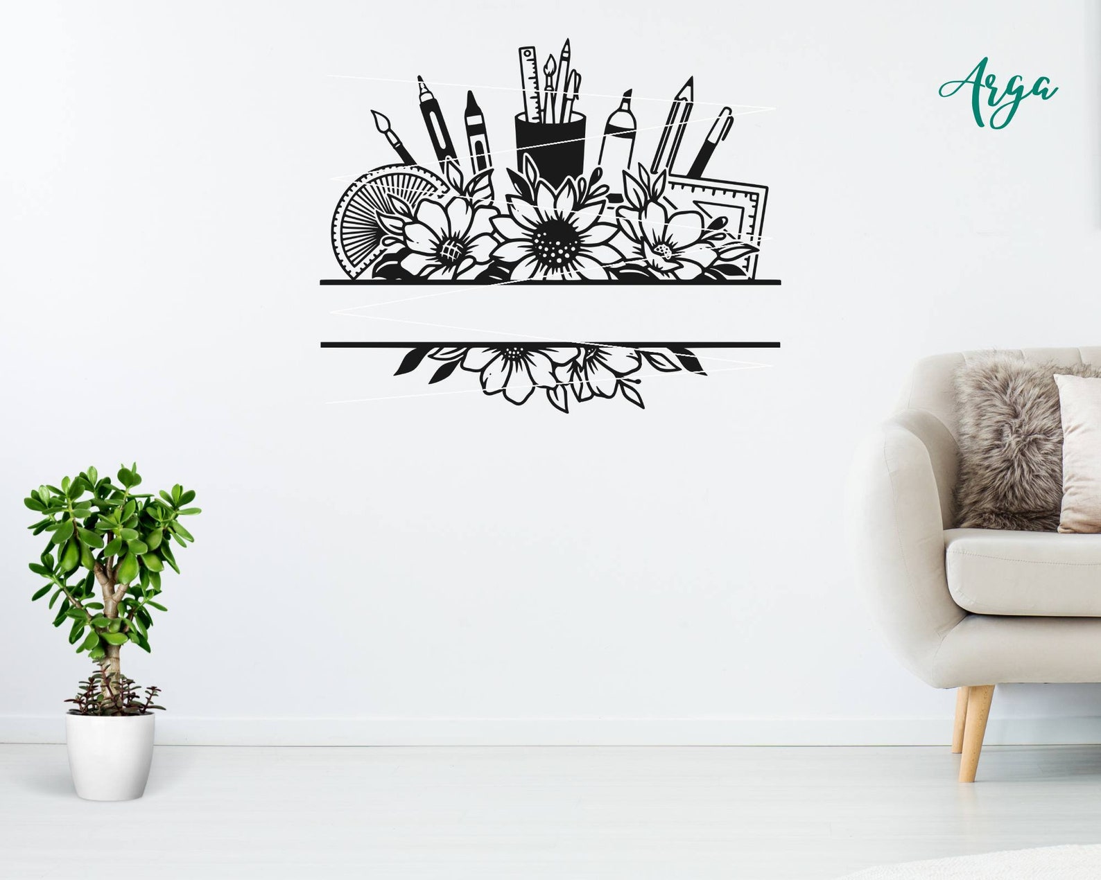 Split Monogram Flower Teacher Svg Teacher Svg Split Teacher - Etsy