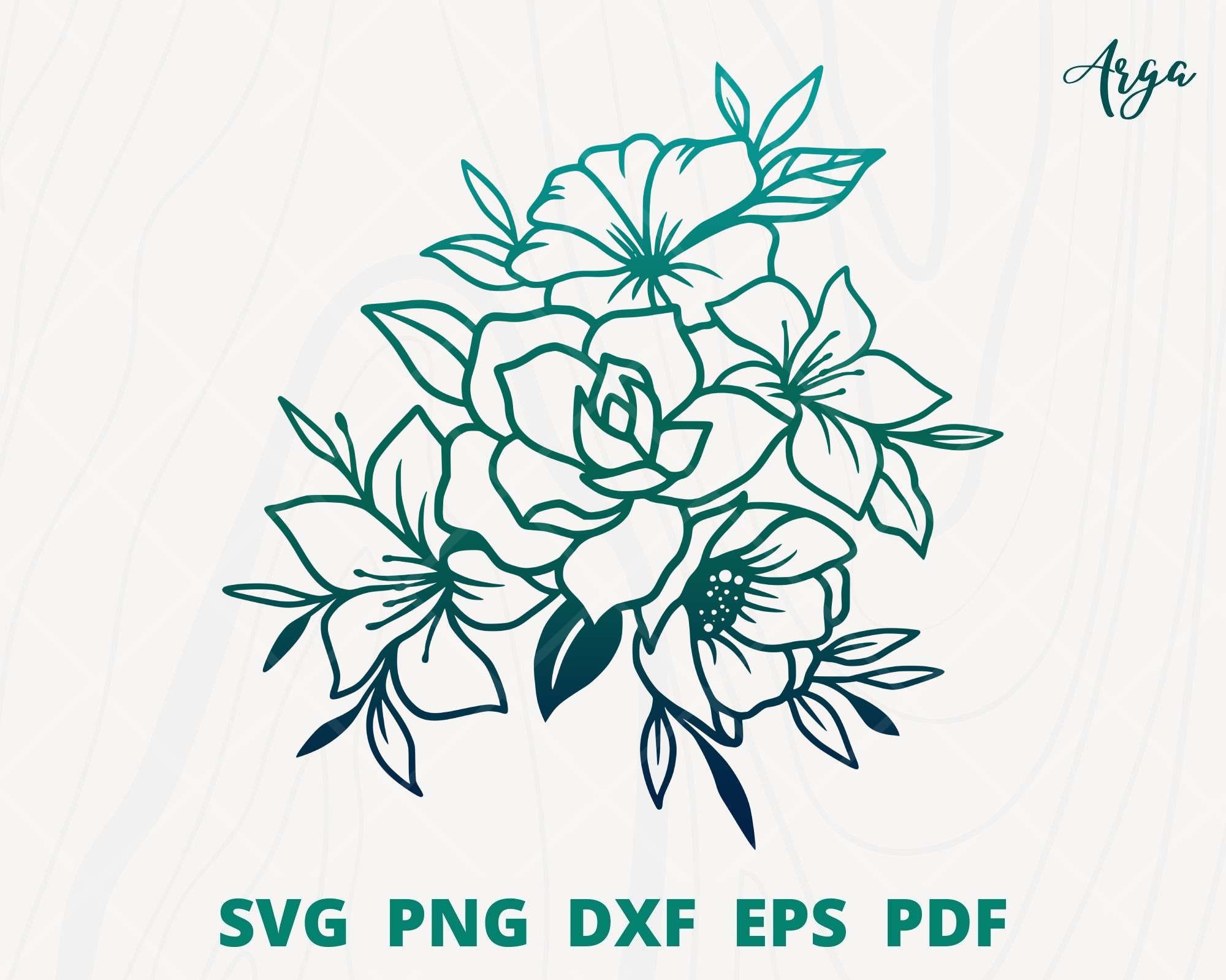 Hibiscus SVG Botanical Flower Svg Flower SVG Flower Border - Etsy