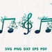 Music Notes Svg, Floral Music Note Svg, Music Svg, Music Symbol Svg ...