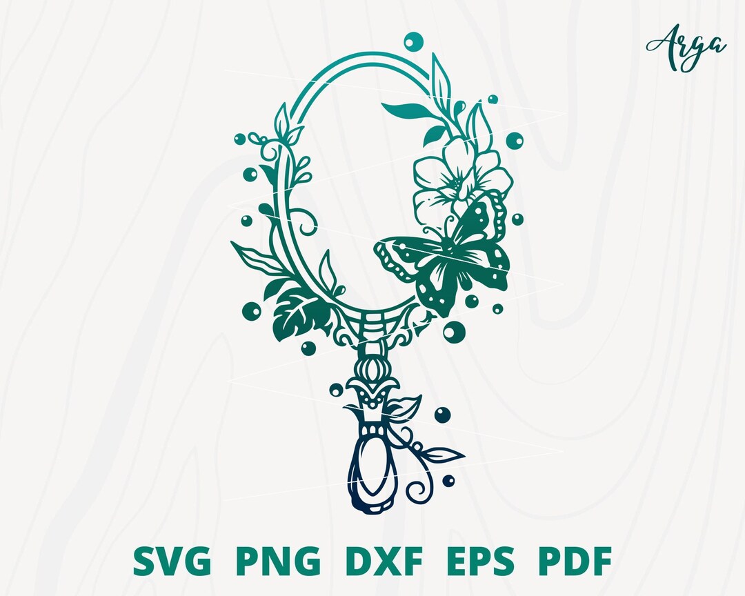 Mirror Svg Mirror Frame Svg Flower Mirror Svg Hand Mirror Svg Floral Mirror Svg Mirror
