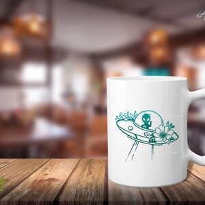 Alien Peace Svg, Alien Ship Svg, Floral UFO Svg, Alien Svg, Flower UFO ...