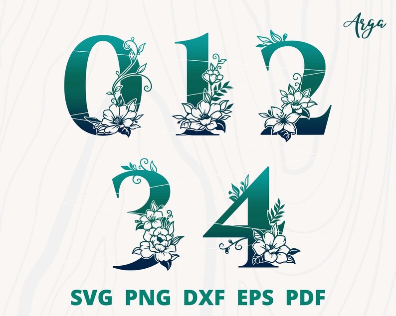 Number With Flower Svg Bundle Number Svg Floral Number Svg - Etsy UK
