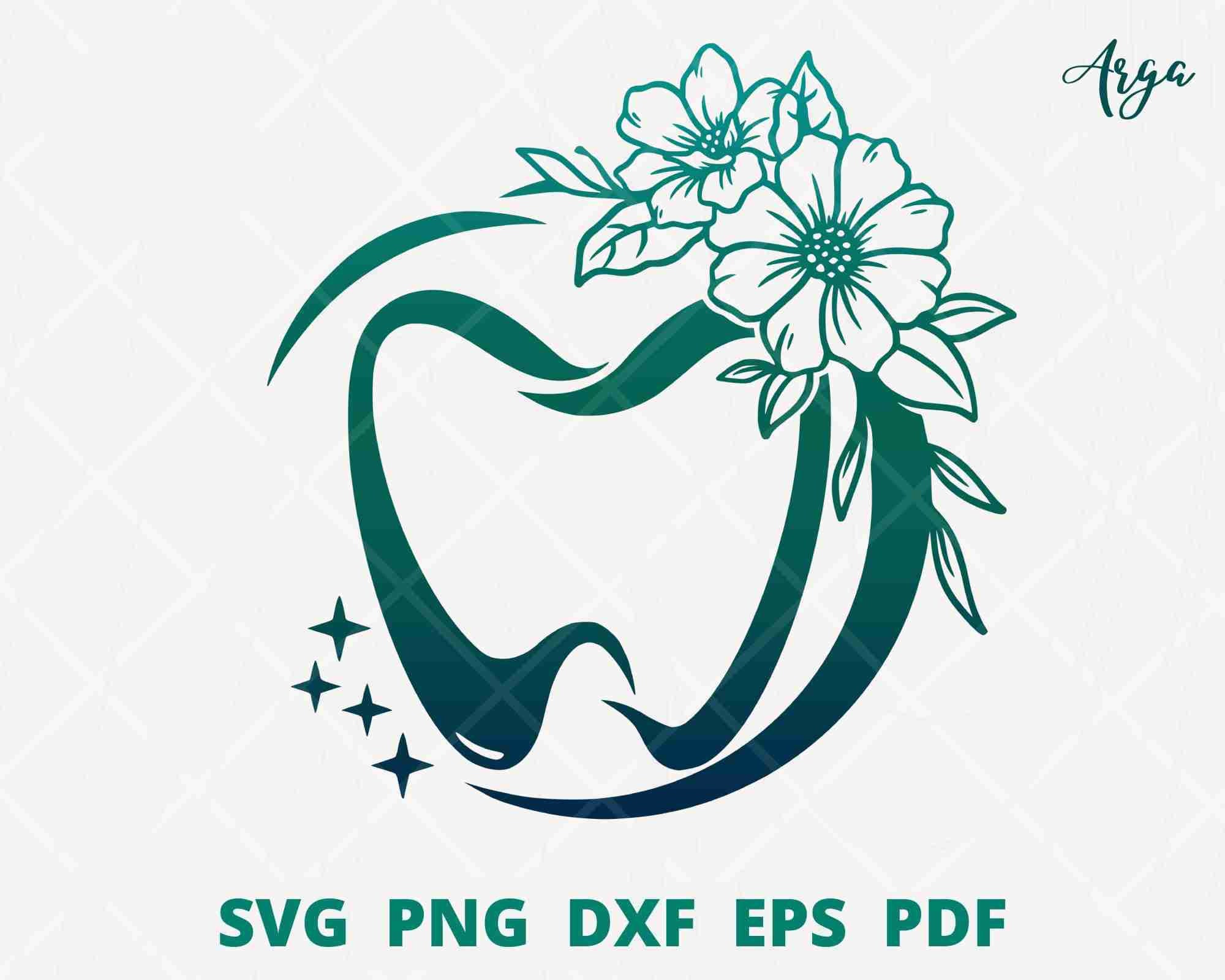 Dentist SVG Flower Dentist SVG Tooth With Flower for Dentist - Etsy