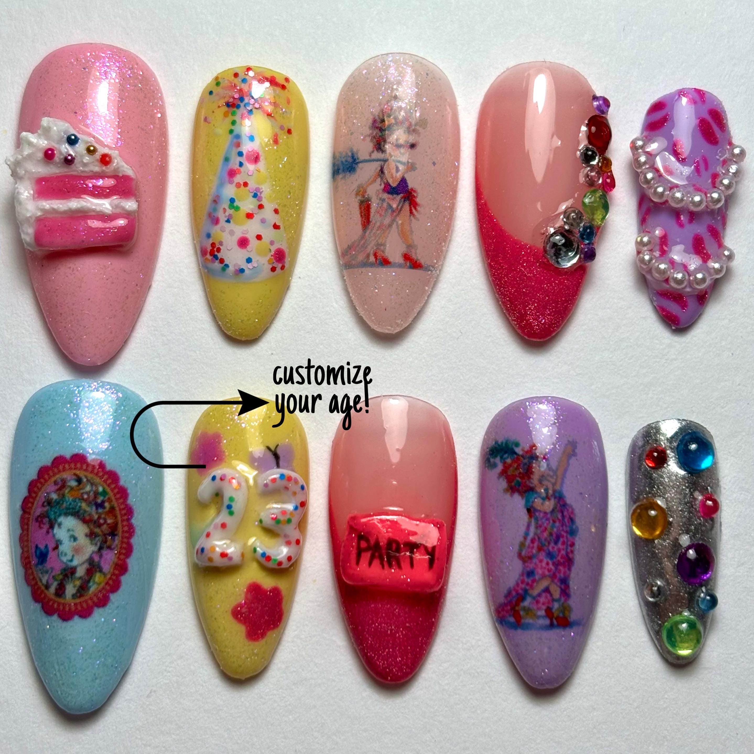 Fancy Nancy Press on Nails | Birthday Nails - Etsy
