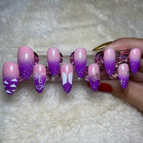 BT21 Inspired Press on Nails Kpop Fake Nails - Etsy UK