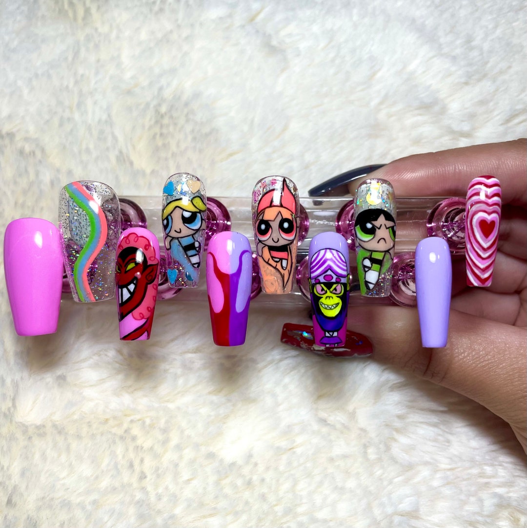 Powerpuff Girls Press on Nails - Etsy