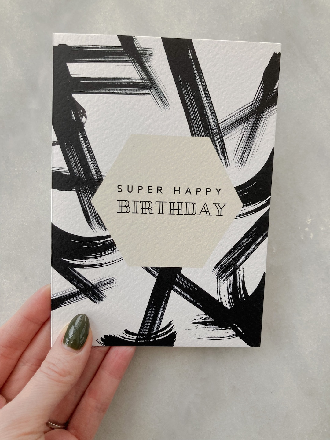 Abstract Birthday Card, Happy Birthday, Monochrome Birthday, Brush ...
