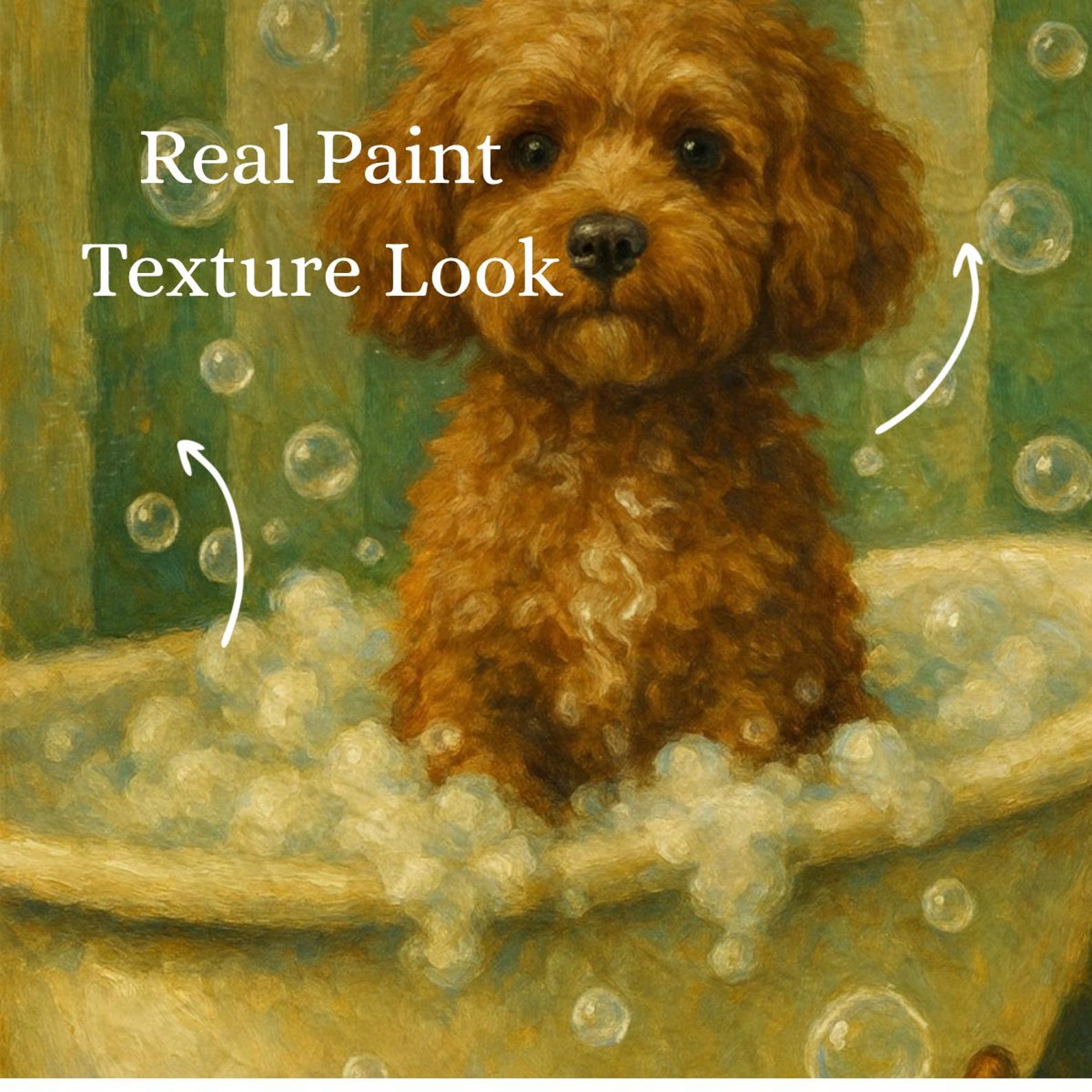 Cavapoo Bathroom Wall Art, Printable Oil Painting, Oil Painting ...