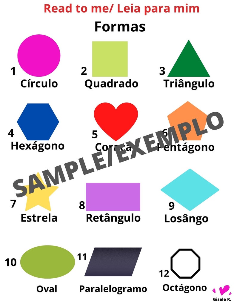 Learn Brazilian Portuguese Kids Shapes Game PDF Digital Downloadable ...