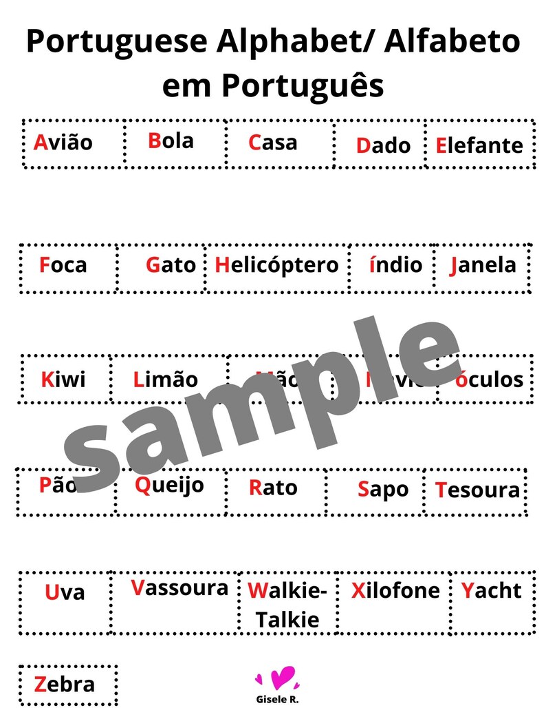 Learn Brazilian Portuguese Kids Alphabet Game II PDF Digital ...