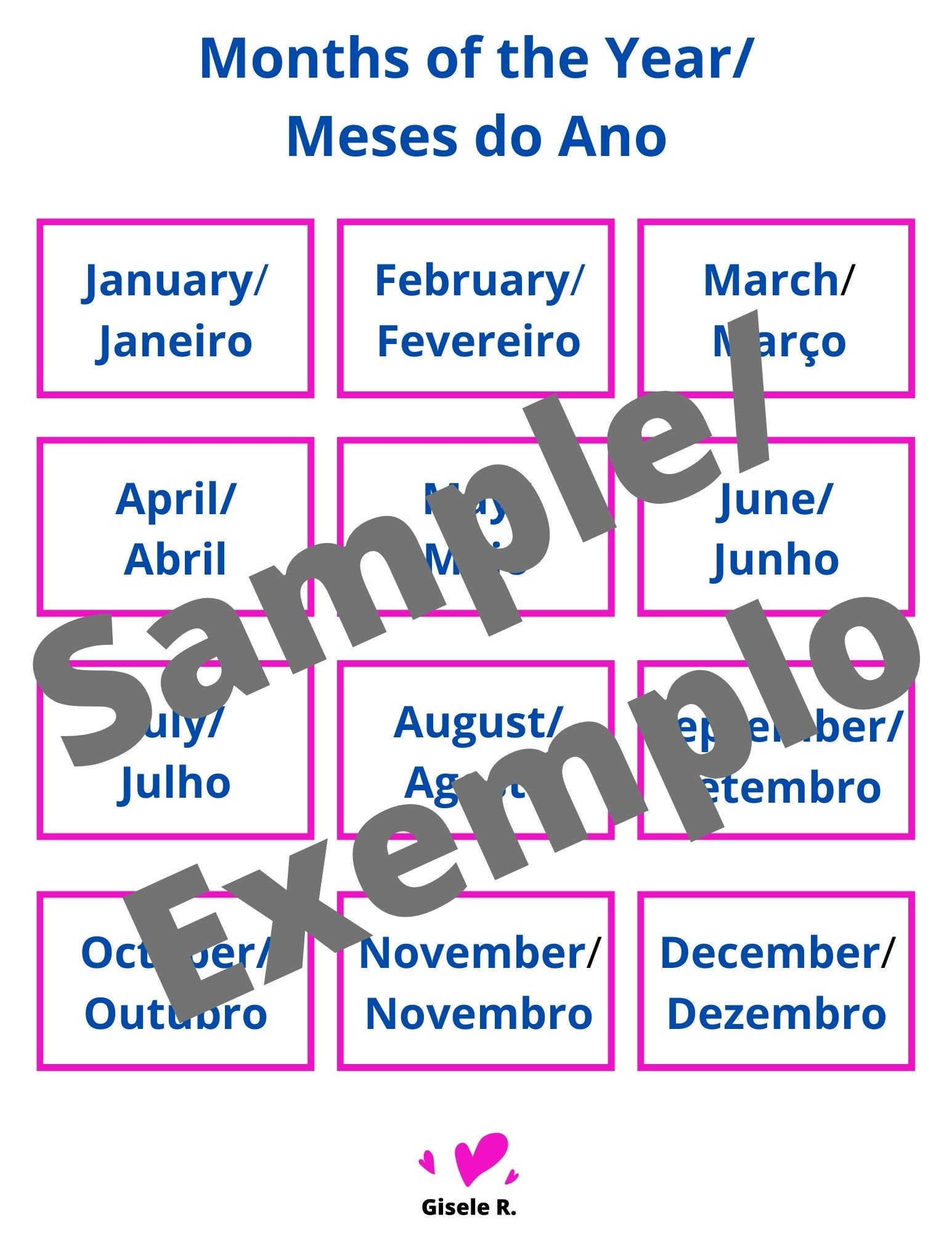 Learn Brazilian Portuguese Months of the Year Game PDF Digital ...