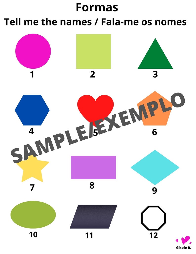 Learn Brazilian Portuguese Kids Shapes Game PDF Digital Downloadable ...