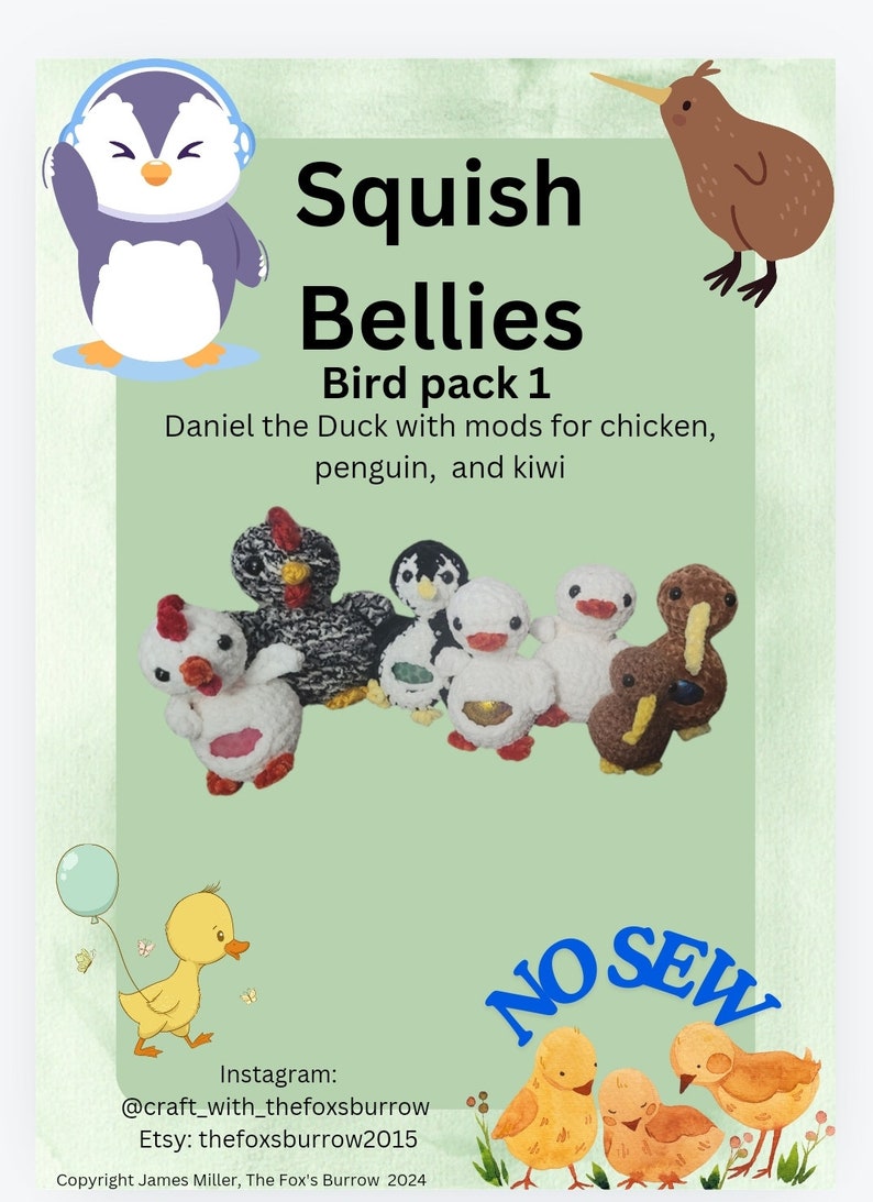 PDF File Squish Bellies Bird Pack 1 - Etsy