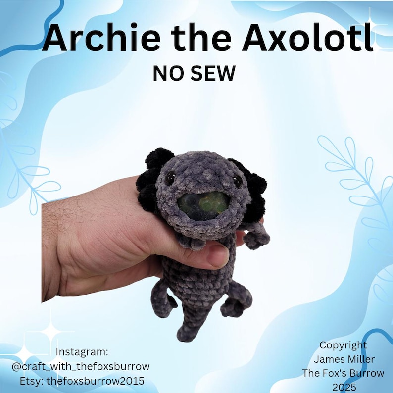 Archie the Axolotl Stress Ball Crochet Pattern PDF - Etsy