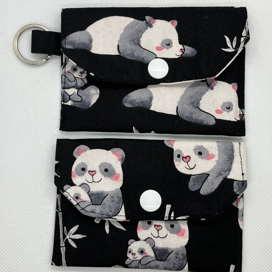 Cute and Cuddly Panda Mini Wallet, Handmade Fabric Card Wallet ...