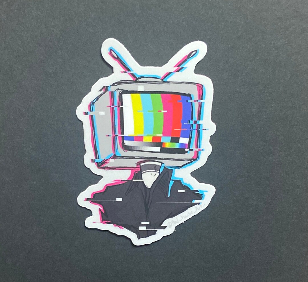 Tv Head Glitch Sticker - Etsy