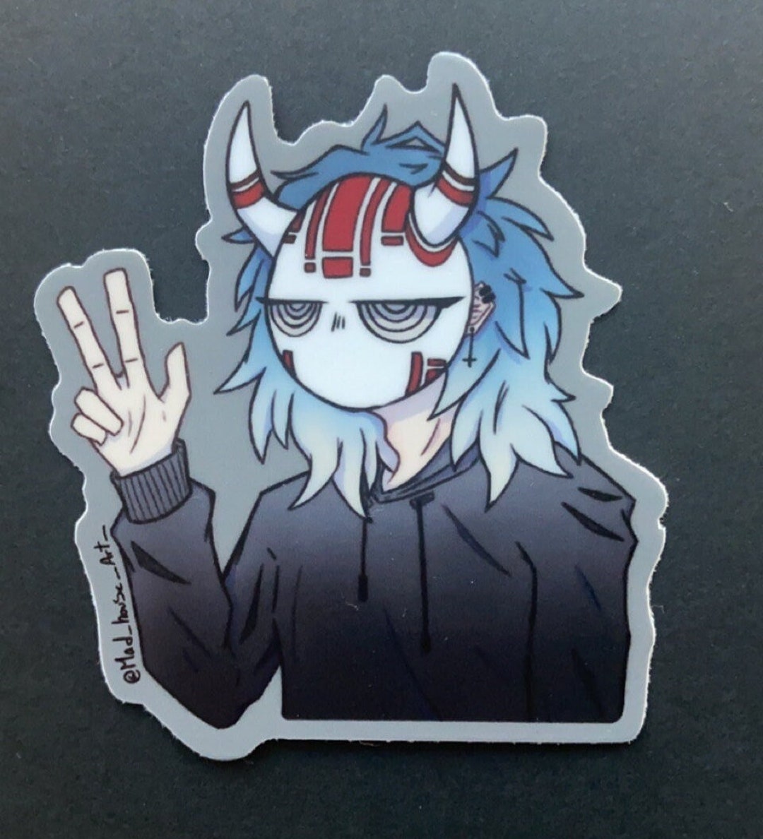 Oni Mask Sticker - Etsy