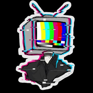 Tv Head Glitch Sticker - Etsy