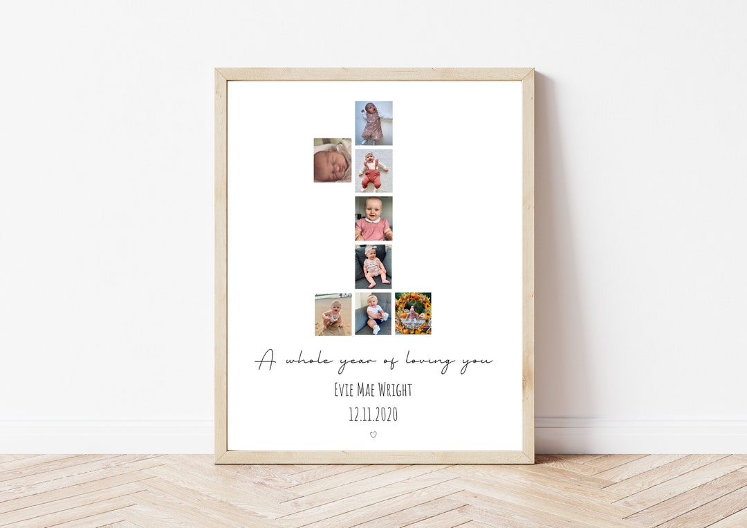 1st Birthday Print Personalised Birthday Print Photo Print Keepsake ...