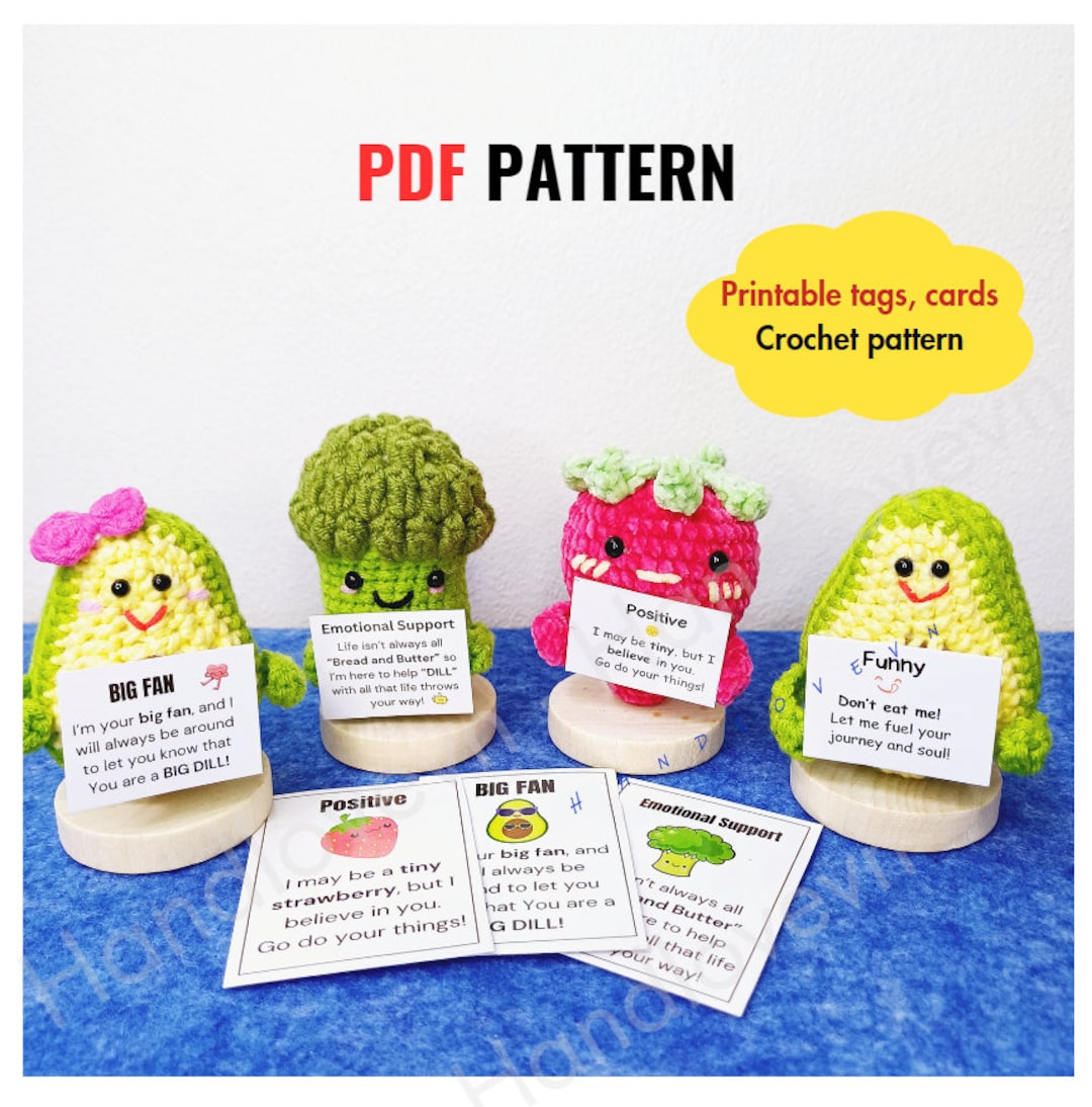 PATTERN: Emotional Support Avocado, Positive Strawberry, Big Fan ...