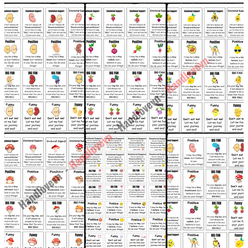 PATTERN: Emotional Support Mushroom, Positive Radish, Big Fan Lemon ...