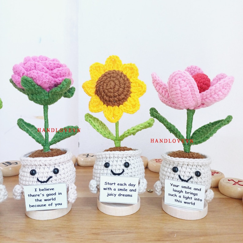 Emotional Support Sunflower, Tulip, Rose and Heart in the Pot With ...