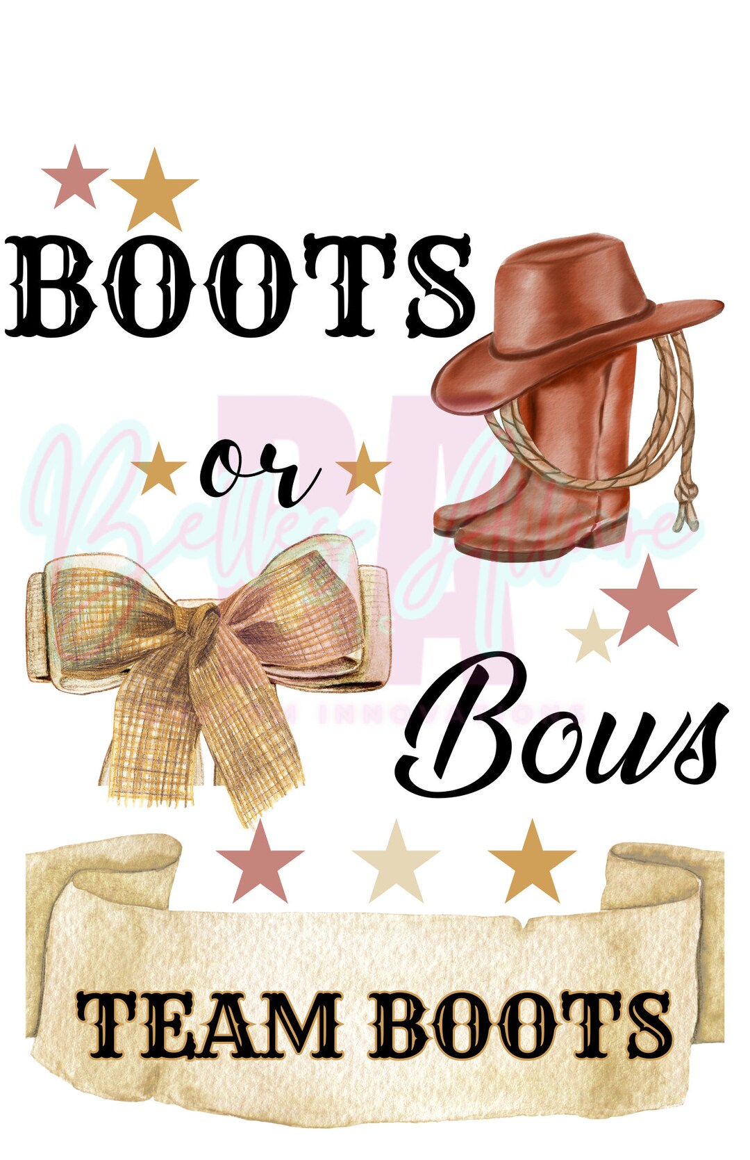 Boot or Bows Digital Gender Reveal - Etsy