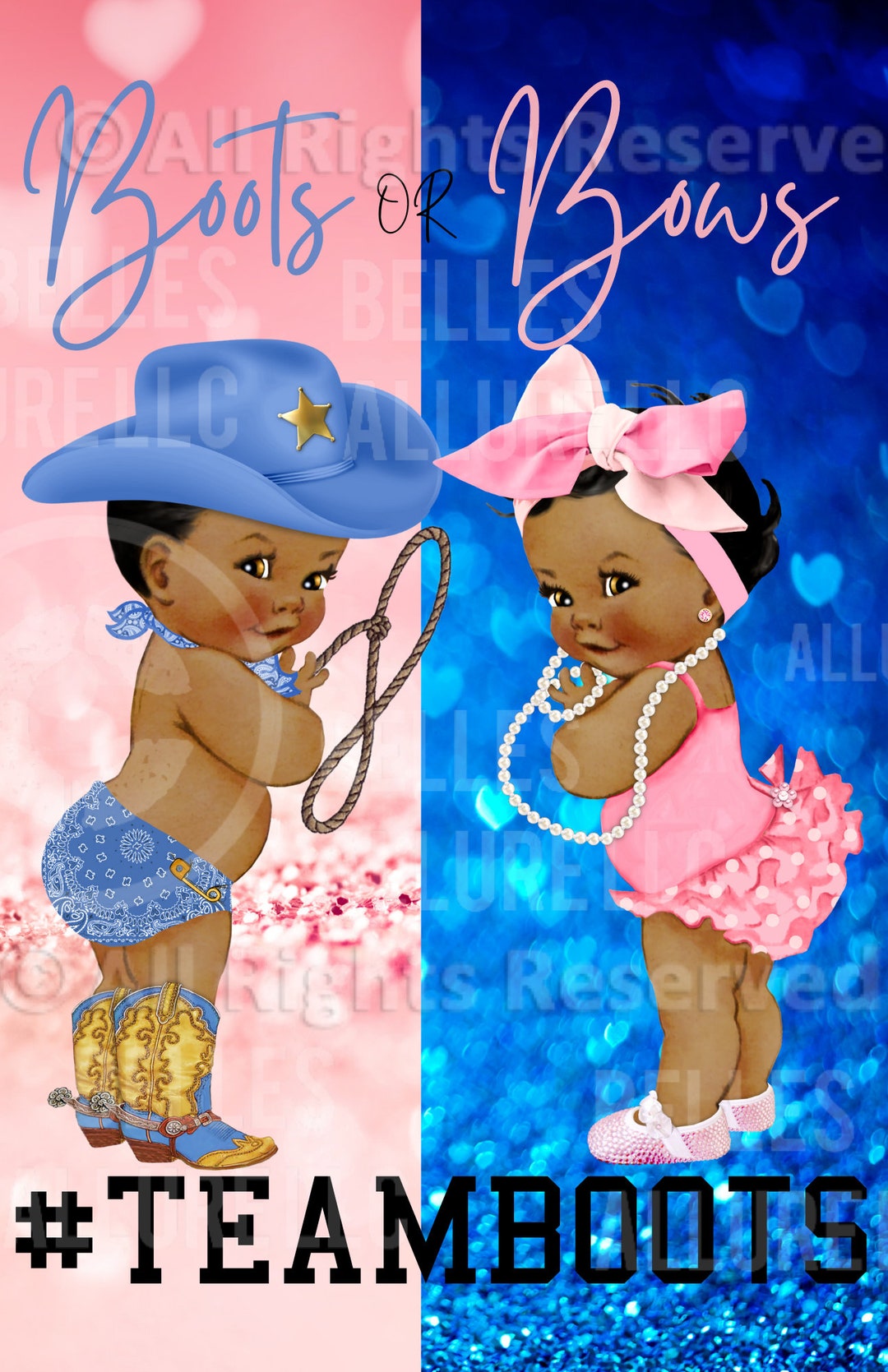 Gender Reveal Team Boots/ Team Bows - Etsy