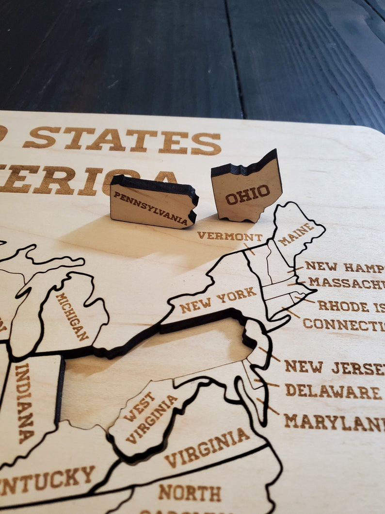 United States Wooden Map - Etsy