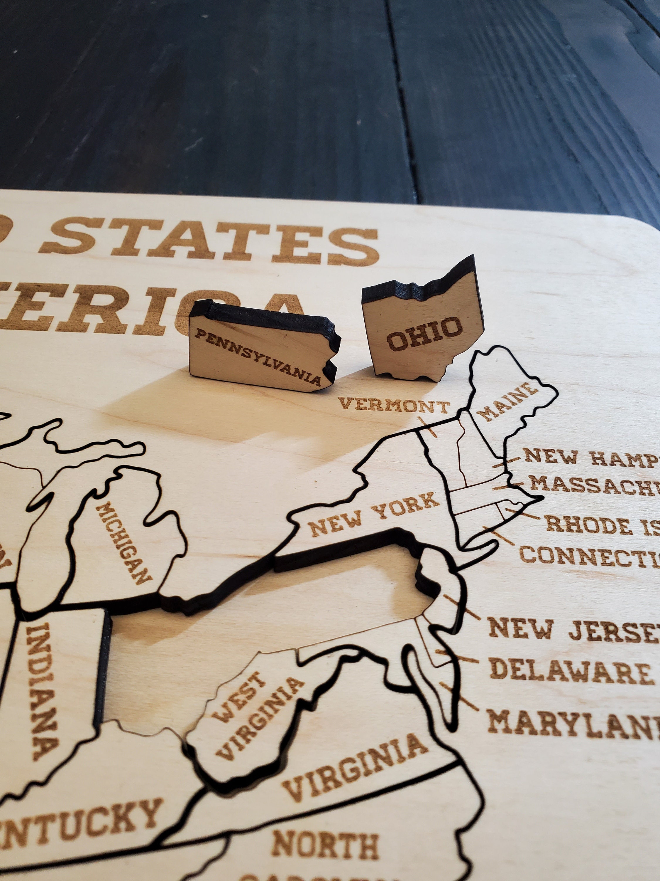United States Wooden Map - Etsy