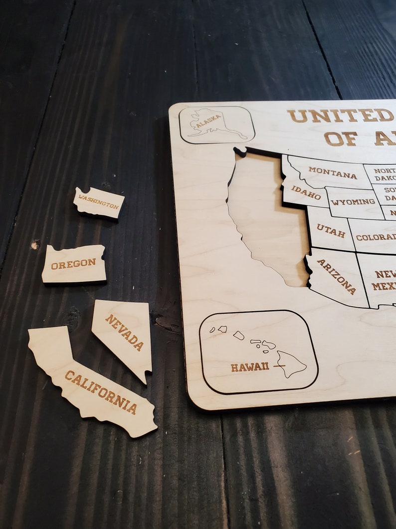 United States Wooden Map - Etsy