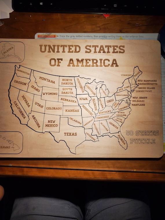 United States Wooden Map - Etsy