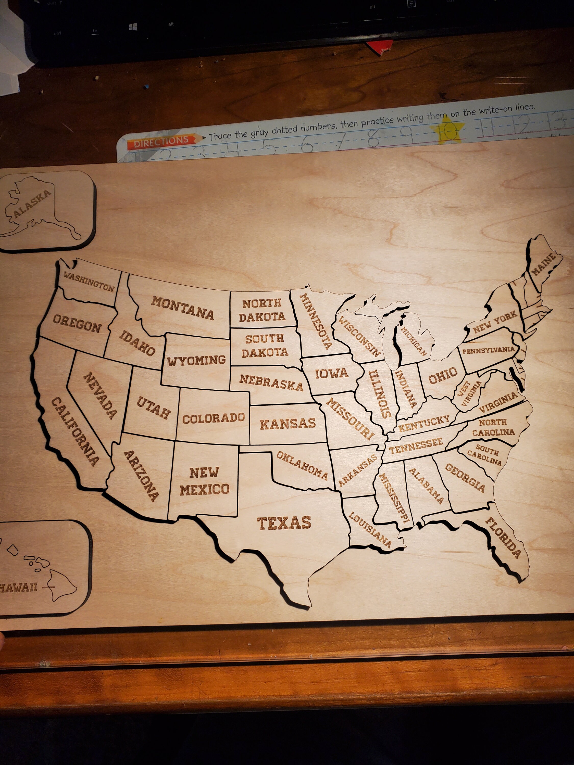 United States Wooden Map - Etsy