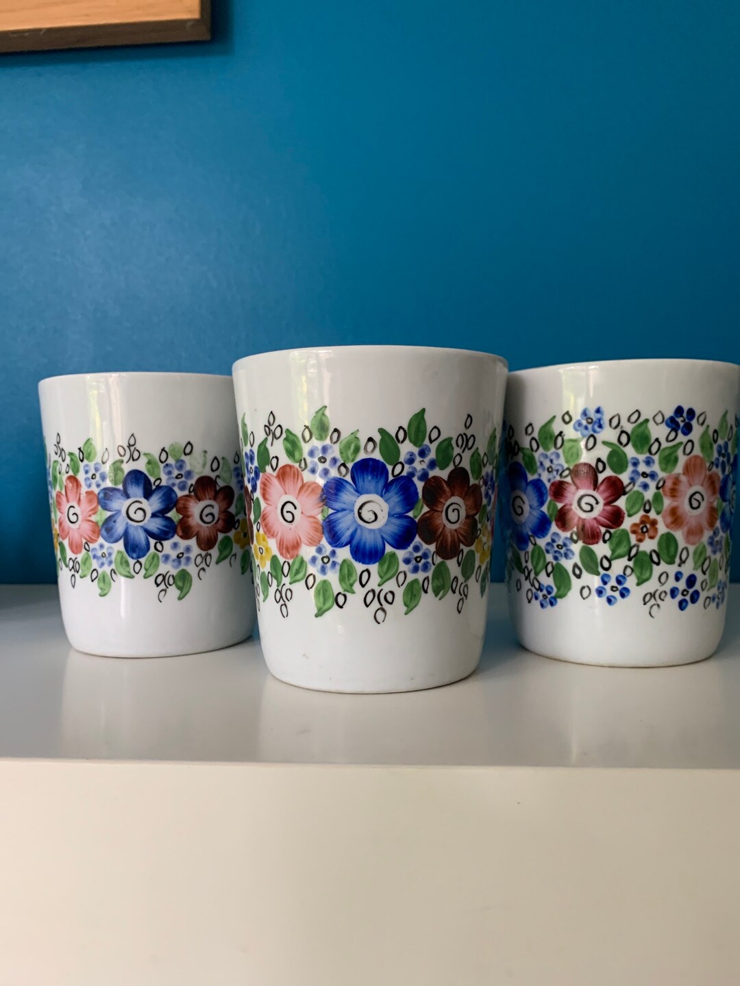 Hand-painted Folk-art Style Beakers. - Etsy