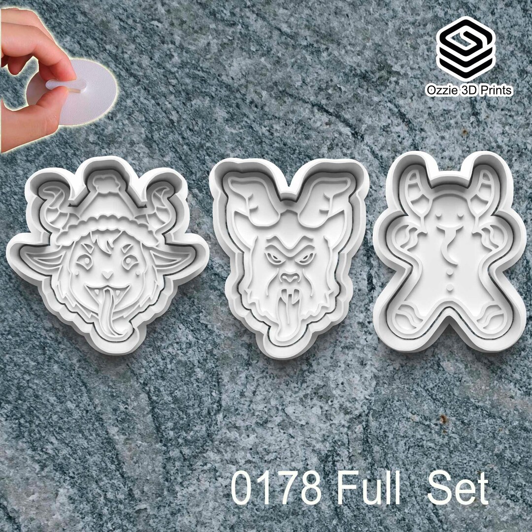 Christmas Krampus Goat Demon Shapes Cookie Cutters & Fondant Embossers ...