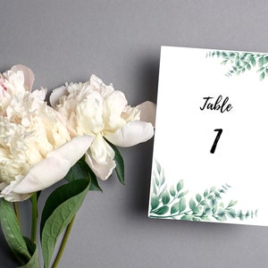 Table Card Template Greenery Table Template Instant Download - Etsy