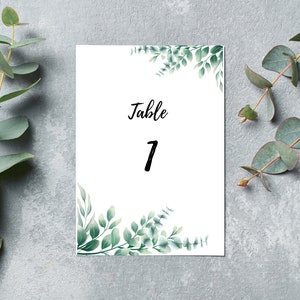 Table Card Template Greenery Table Template Instant Download - Etsy