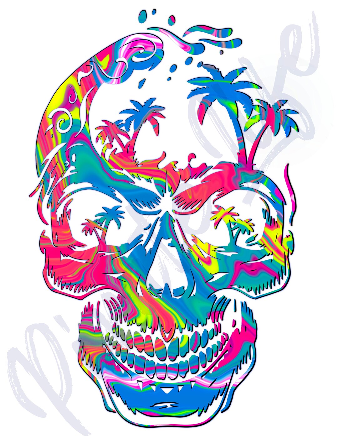 Tropical Skull Png Summer Png Skull Png Beach Png Popular Sublimation Png Popular Png Retro ...