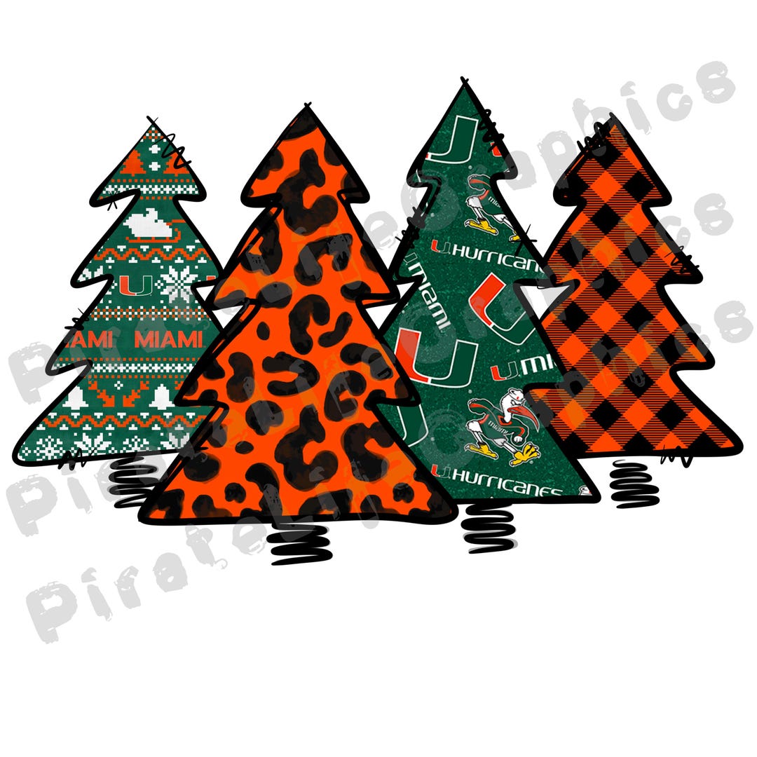 Miami Hurricane Christmas Tree Png - Etsy