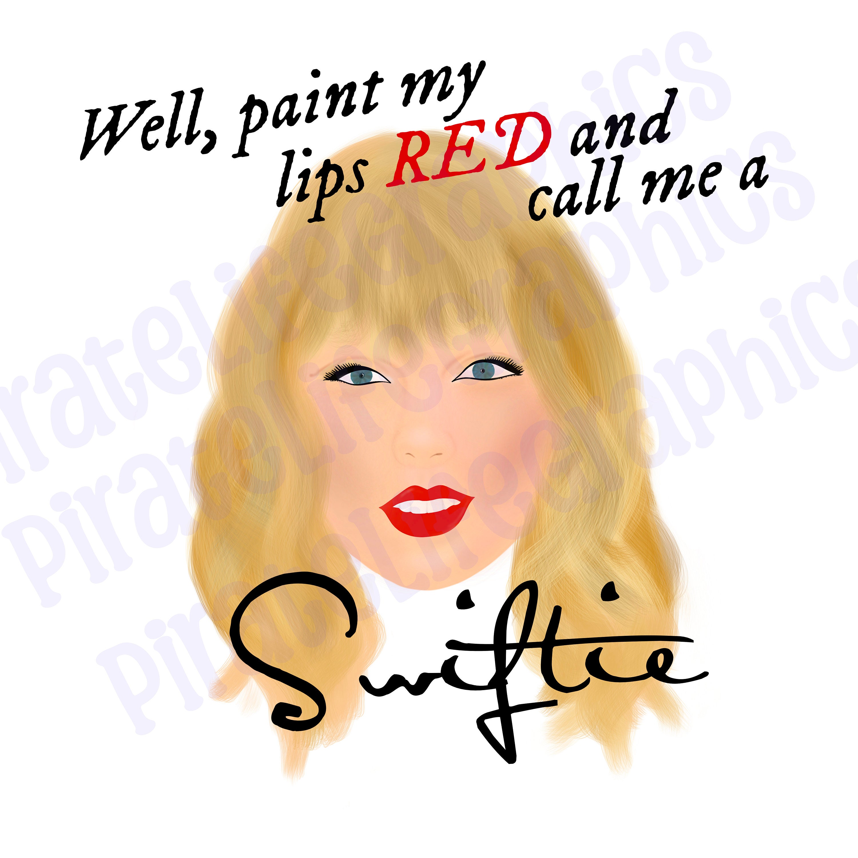Taylor swift png labios rojos png borra tu png retrato dibujado personalizado png - Etsy México