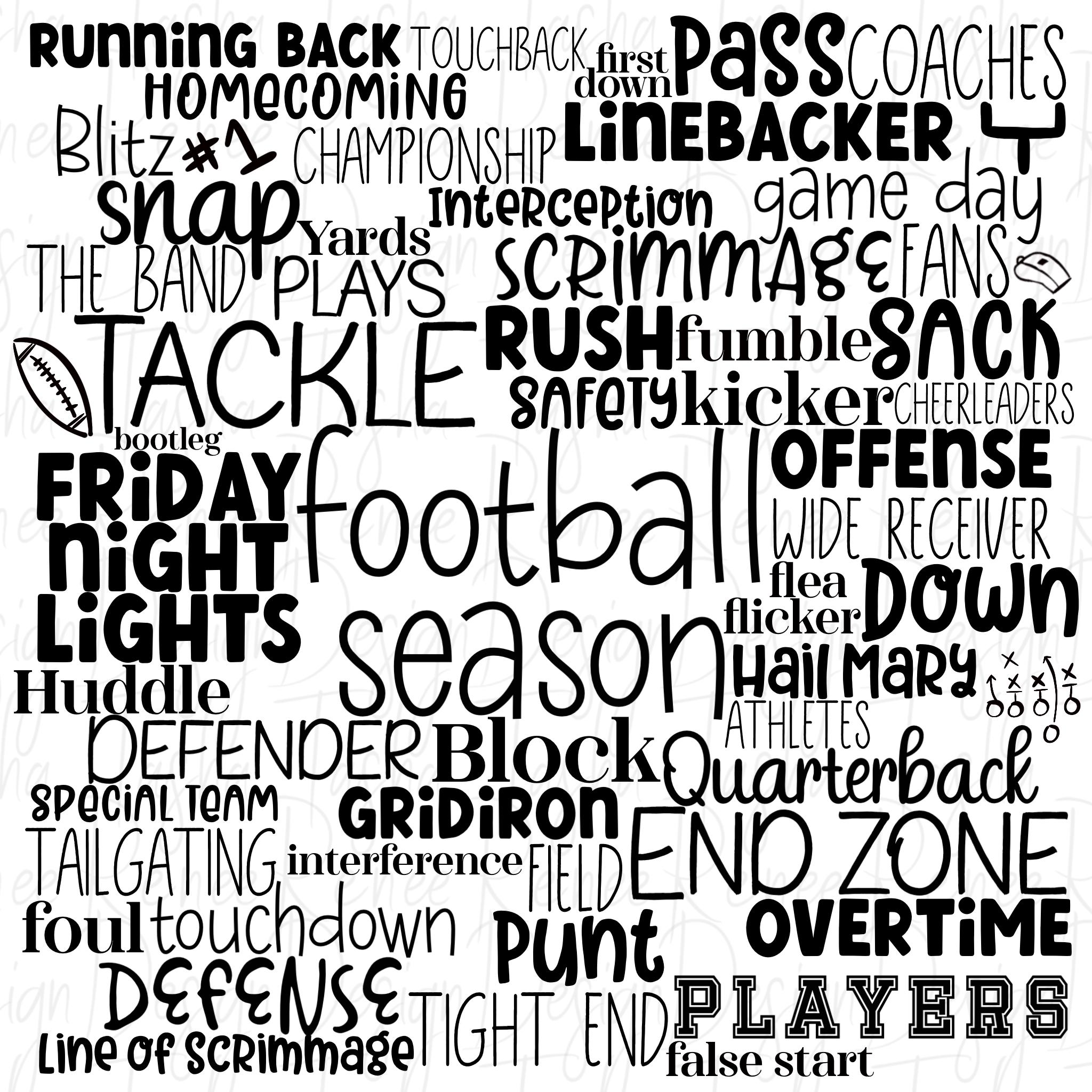 Football Word Theme PNG File | Sports Sublimation Design | Digital ...