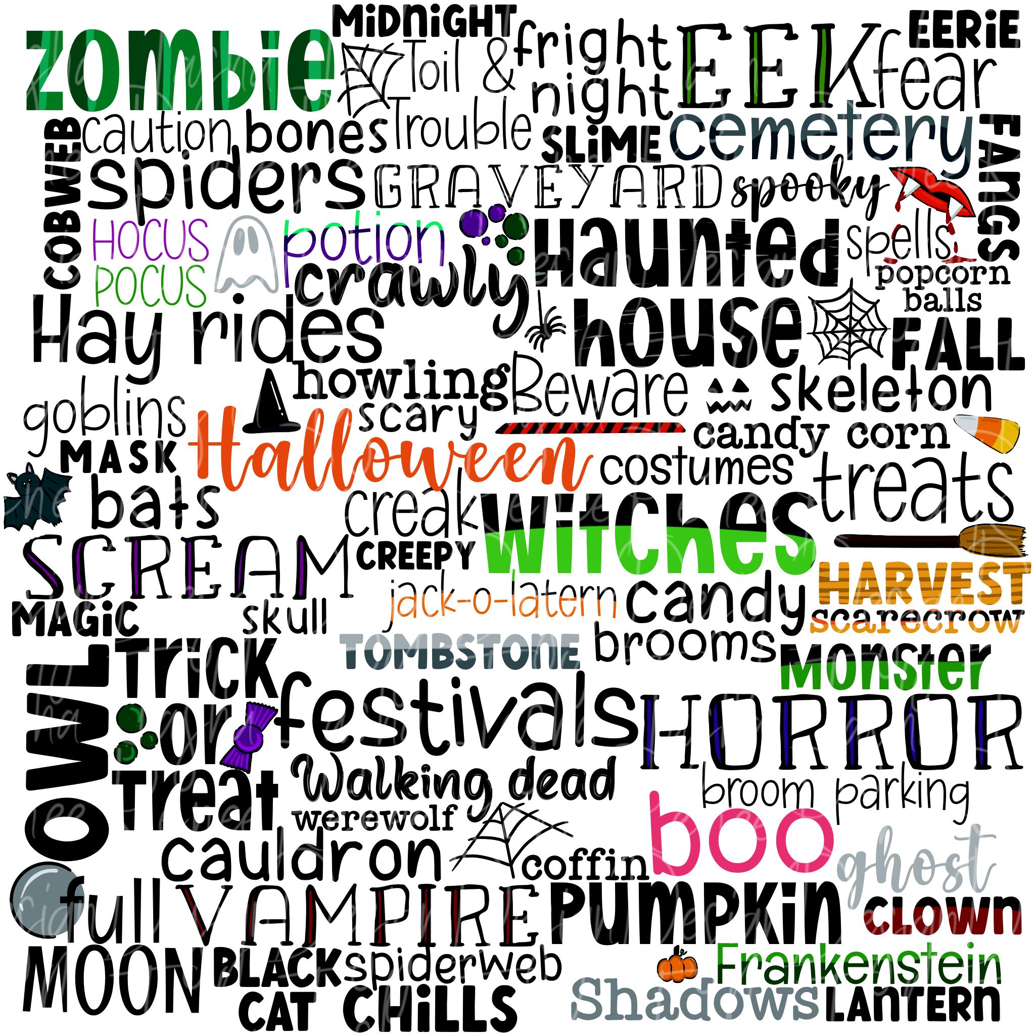 Halloween Word Theme | Bookworm | PNG File | Sublimation Design for ...