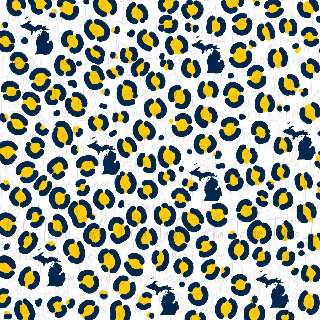 Michigan Cheetah Print 2 PNG Files Sublimation Design for Digital ...