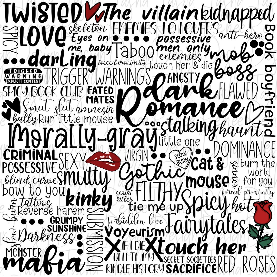 Dark Romance Book Theme | Bookworm | PNG File | Sublimation Design for ...