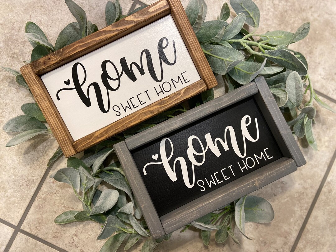 Home Sweet Home Wood Sign - Farmhouse Style Sign - Tiered Tray Decor ...