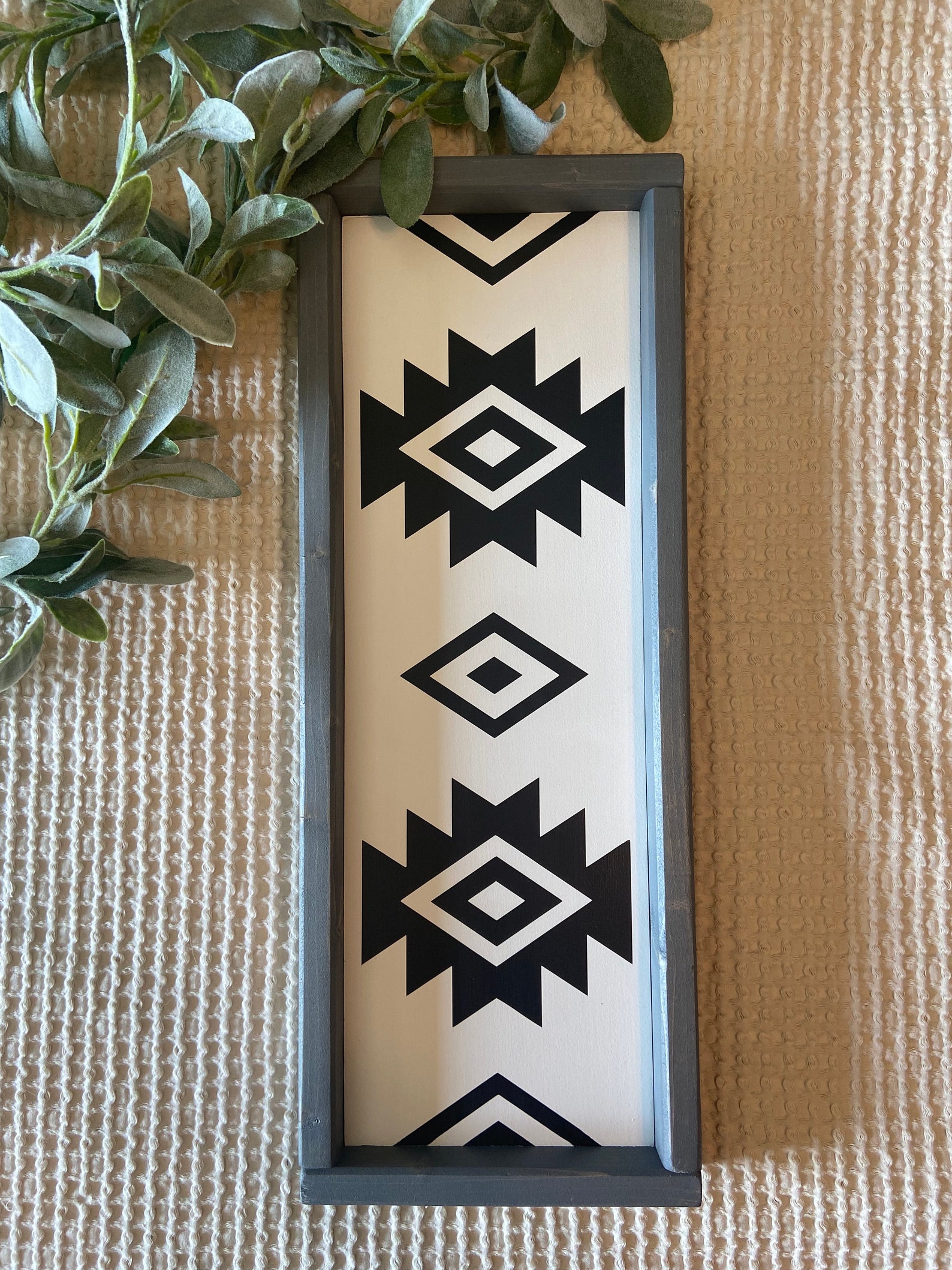 Aztec Wood Sign - Tribal Wall Art - Boho Decor - Wood Frame Sign ...
