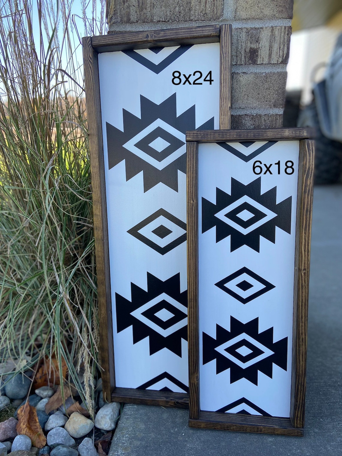 Aztec Wood Sign - Tribal Wall Art - Boho Decor - Wood Frame Sign ...