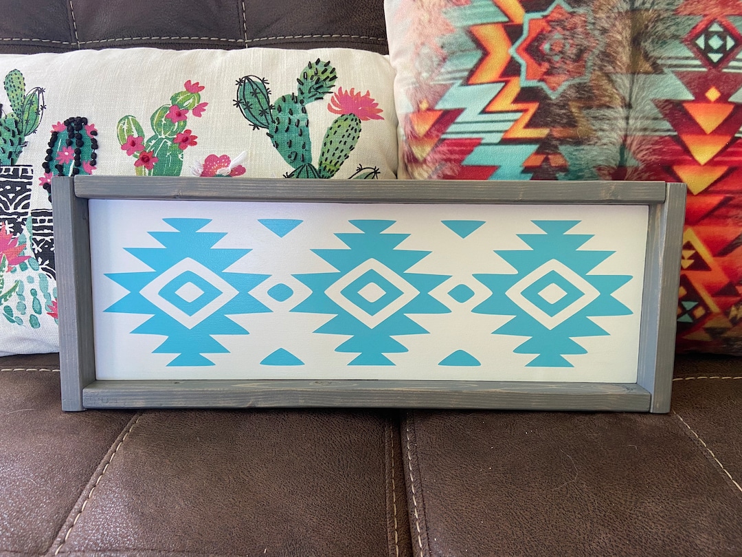 Western Wall Art - Aztec Wood Sign - Tribal Wall Art - Boho Decor ...