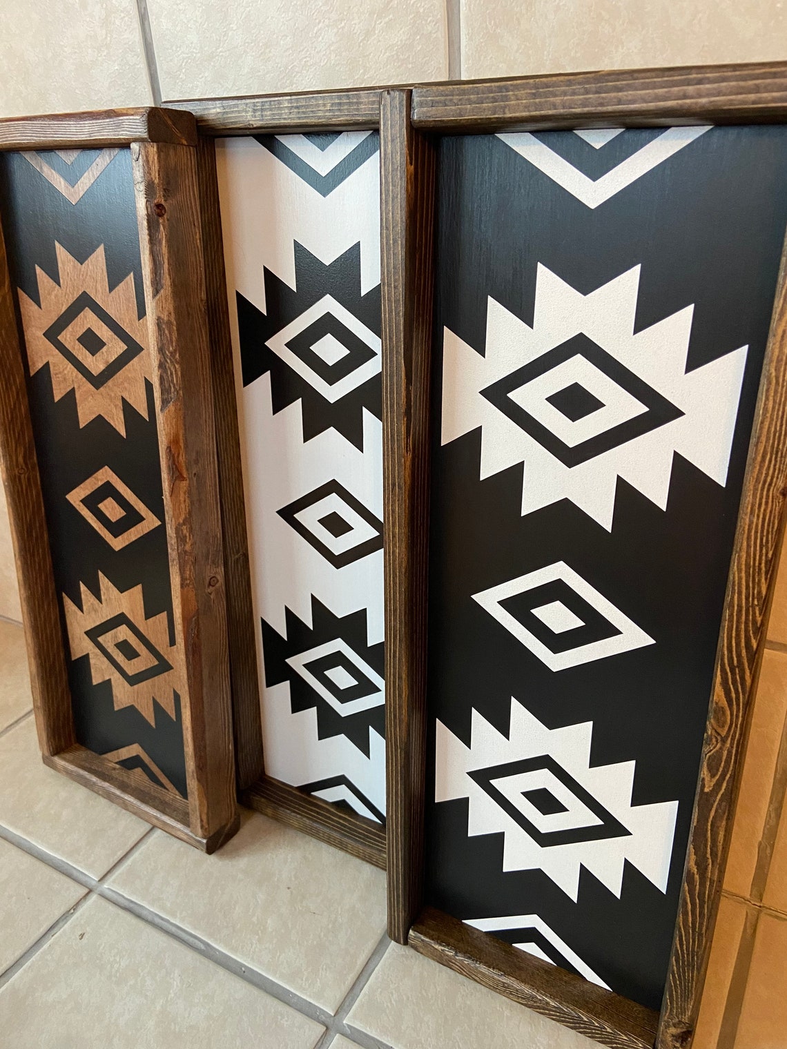 Aztec Wood Sign - Tribal Wall Art - Boho Decor - Wood Frame Sign ...