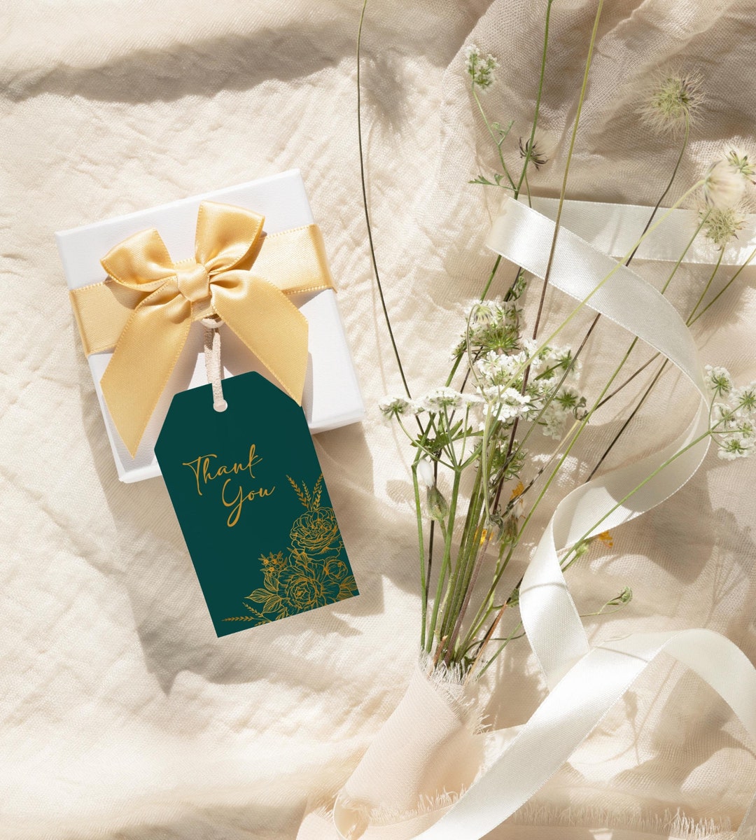 EMER Emerald Green Tag and Lable Card Template Simple Green - Etsy